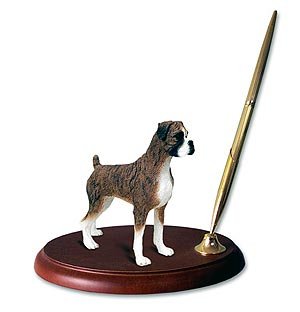 Buy Conversation Concepts Boxer Dog Desk Set - Uncropped Ears - Brindle ...