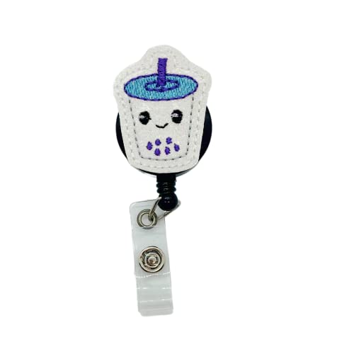Amazon.com: Smiling Boba Badge Reel, Retractable Happy Bubble Tea ID ...