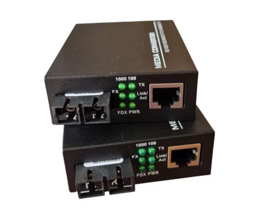 Hanutech Gigabit Ethernet Dual Fiber Media Converter 20 KM With a Built ...