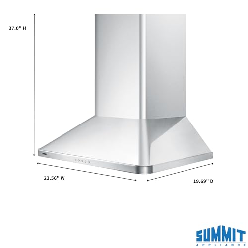 Summit 24” Wall-Mounted Range Hood, Low Pyramid Shape ADA Compliant ...