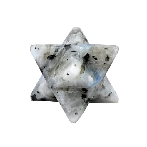 Amazon.com: Rainbow Moonstone Merkaba Crystal - 1 Inches Metaphysical ...