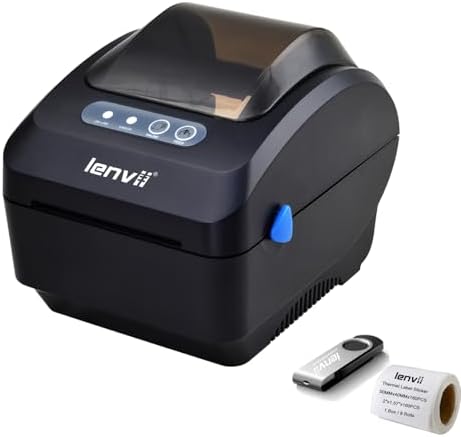 LENVII 3 Inch (80mm) Thermal Label Printer | 203 DPI High-Speed Barcode ...