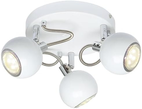 UKEW Modern 3 Way Ceiling Light - White GU10 LED Spotlight with ...