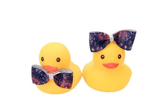Amazon.com: Fireworks Themed Bow Rubber Duck Ducks - Red White Blue ...
