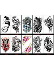 Amazon.com : GGSELL GGSELL look like real temporary tattoos 10pcs Halloween fake tattoo stickers ...