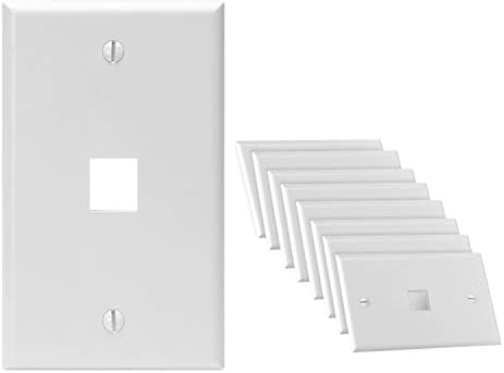 Cmple - 1 Port Keystone Wall Plate White (10 Pack) with Standard Size ...