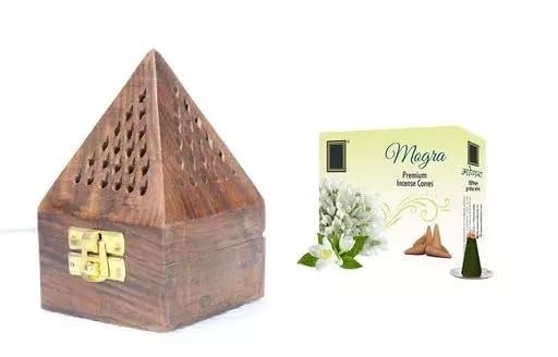 Happy Crew Wooden Pyramid Incense Box Fragrance Stand Holder Agarbatti ...
