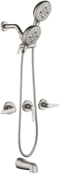 3 Handle Shower Faucet Set Shower System with Tub Spout Bathtub Faucet ...