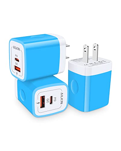 Snapklik.com : 3Pack Dual Port USB-C Charger Block, 20W Power Delivery ...