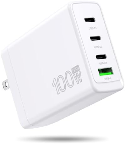 Amazon.com: 100W USB C Charger, 4-Port PD USB Power Adapter, GaN USB C ...