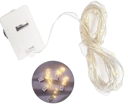 Amazon.co.jp: 銅線ライト LED 電池式 ボタン電池電源付き 1m 10LED/2m 20LED ウォームホワイト カラフル 銅線スター装飾ライト 結婚式 パーティー クリスマス ...