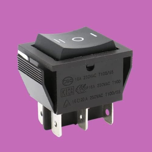 AP TRADERS Black Rocker Button switch DPDT 6 Terminals on/off/on 16A ...