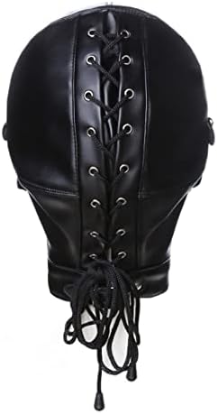 Amazon.com: IMEISH Full Face Leather Masks Blindfold Mouth Masks ...