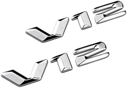 Amazon.com: 2X V12 Letters Emblem Car Side Fender Rear Trunk Emblem ...