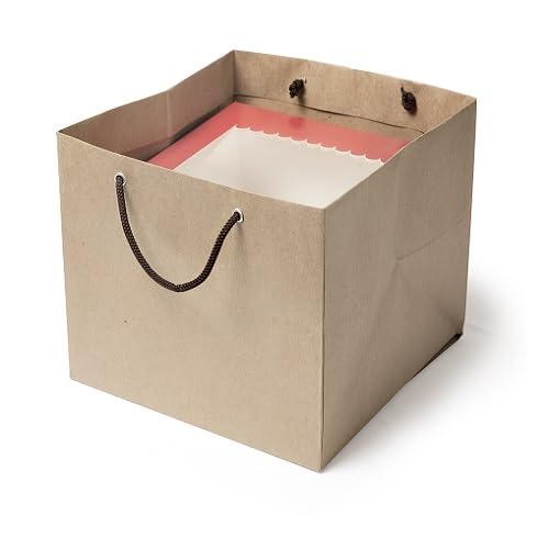 Buy Kraft Cake bag 150 Gsm (1/2 kg Cake bag 9X9X8 inch) Online at Low ...