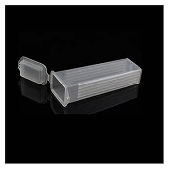 Run Ken 10 Pcs Plastic Rectangle Microscope Glass Holder Slide Box for ...