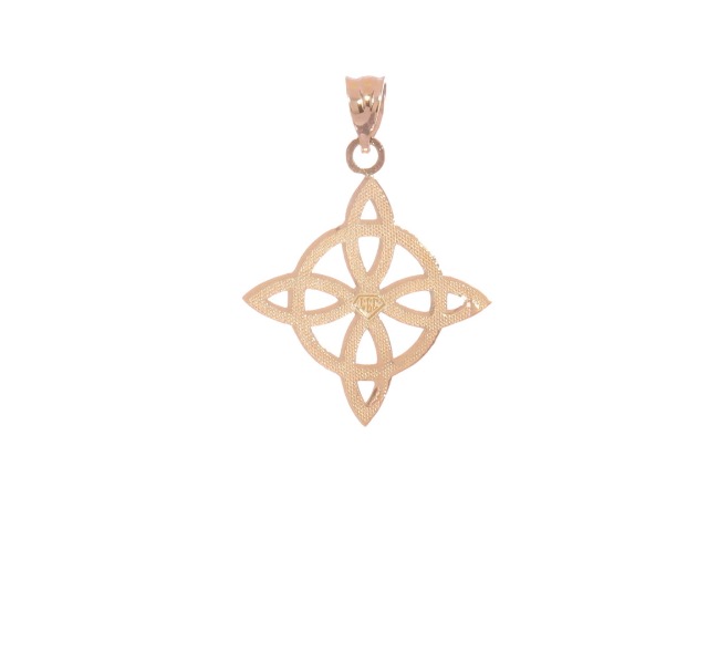 Watch Solid 14k Yellow Gold Diamond-cut Trinity Irish Celtic Knot on ...