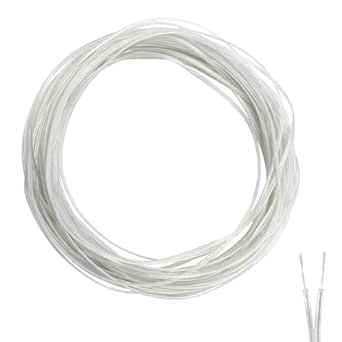 Syrvnto 20M Clear Electrical Wire 2 Core 12V Flat 28AWG Transparent PVC ...