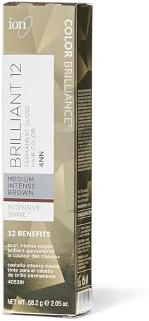 Amazon.com : ion 4NN Medium Intense Brown Brilliant 12 Permanent Gloss ...