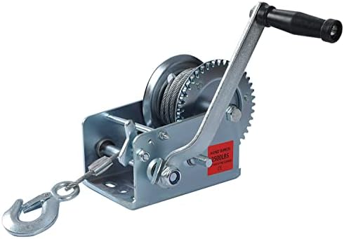 Hand Winch Heavy Duty 2500lbs with Steel Cable and Ratchet Handle Hook ...
