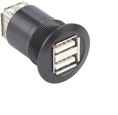 Amazon.com: 22mm Double USB 2.0 Port Panel Mount Connector, Waterproof ...