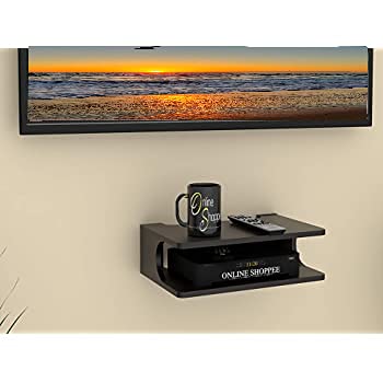 Wooden Set Top Box Stand Wall Mounted TV Cabinets Wall Selves Holds ...