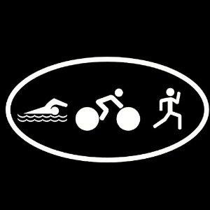 Amazon.com - New Triathlon Logo Decal Sticker Swim Bike Run Cycling