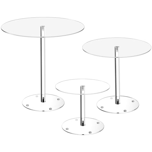 Snapklik.com : Set Of 3 Round Acrylic Cake Stands, Clear Cupcake Stand ...