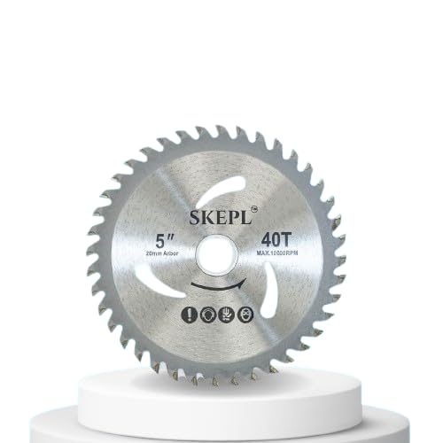 SKEPL 5” Premium TCT Circular Saw Blade for Wood Cutting,Pack of 1 (100mm x40T x20mm(bore ...