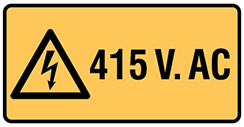 Danger 415V. AC PVC Waterproof Metallic Matte Finishing Safety ...