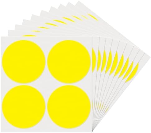 Lot de 40 pastilles autocollantes rondes jaunes de 100 mm - Pastilles ...