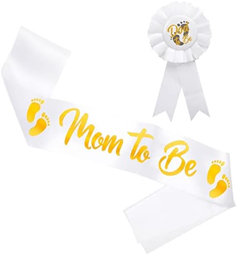 Amazon.com: Baby Shower Sash and Button Pin for Boy, ’Mom to Be' Sash ...