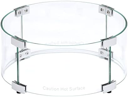 Amazon.com: Fire Pit Glass Wind Guard 17" Round Clear Tempered Glass ...