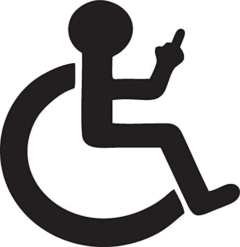 Amazon.com: Wheelchair Handicap Funny Middle Finger Vinyl Window Decal ...