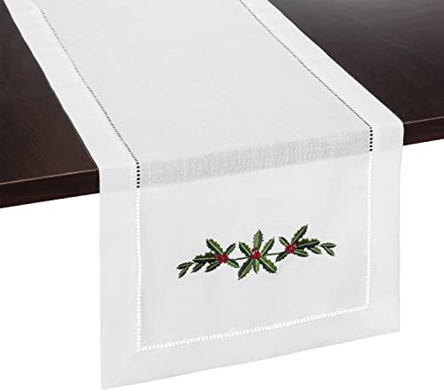 Amazon.com: Windkream Scalloped Edge Table Runner 70 Inches White Table ...