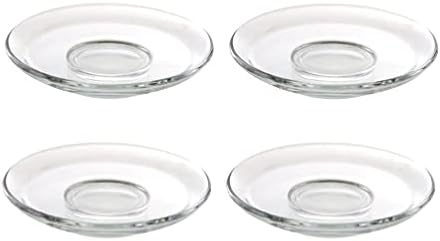 Amazon.com | STOBOK 2pcs Clear Coffee Plates Round Cup Saucers Small ...