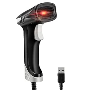 JRHC Barcode Scanner,USB Wired QR Bar Code Scanner 2D Handheld ...