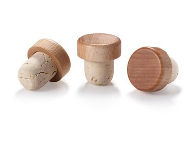 Amazon.com: WidgetCo 21.5mm Natural T-Cork with Wood Top, Bar Corks ...