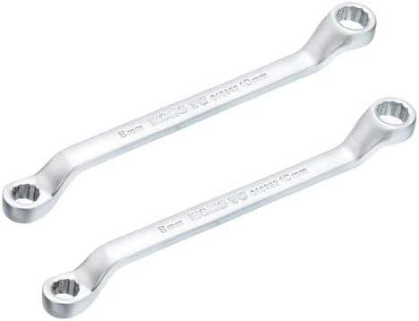 uxcell 2pcs Offset Double Box End Wrench 10mm x 12mm Metric 12 Point CR ...