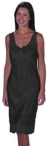Marlon Lingerie Anti Static Full length Slip Black Size 20 : Amazon.co ...