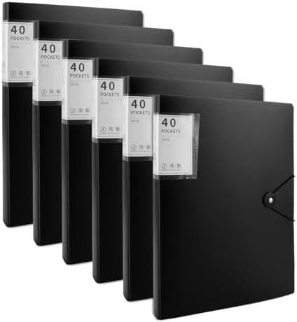 MUXHEL 6PCS A4 Folder with Plastic Sleeves 40 Pockets A4 Display Folder ...