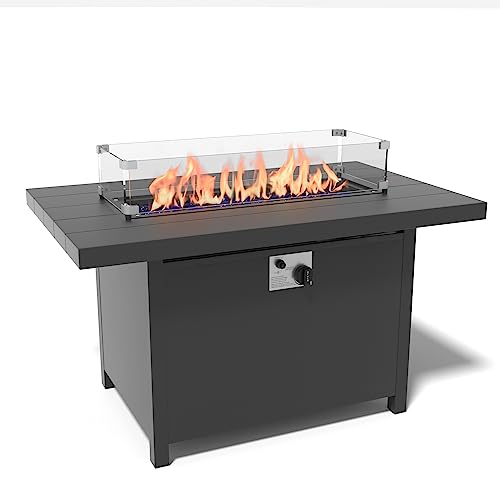 Kurapika Aluminum Propane Fire Pit Table 45 Inch 55,000 BTU Auto ...