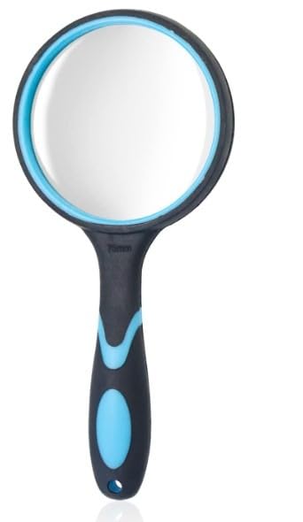 10X Magnifying Glass, Handheld Magnifier, HD 75mm Round Magnifying Lens ...
