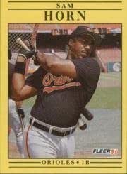 Amazon.com: 1991 Fleer Baseball Card #477 Sam Horn : Collectibles ...