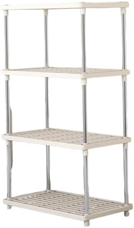 Plastic Shelving Units,4 Tier Storage Shelf,Heavy Duty Modern Standing ...