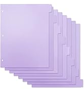 Amazon.com : Koqye A4 Dividers for 3 Ring Binder, 8-Tab Purple Folder ...