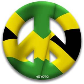 Amazon.com : Peace Symbol Magnet of Jamaica Flag by MEYOTO LLC : Sports ...