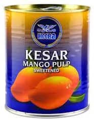 Heera Kesar Mango Pulp Can 850g - Rich & Sweet, Ideal for Desserts ...