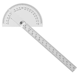 Kioiner Stainless Steel Protractor, 0-180° Protractor Round Head Angle ...