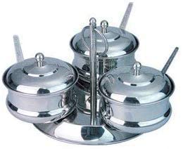 Buy SHIV HOME WORLD Pure Stainless Steel 3 In 1 Pickle Jar Set For ...